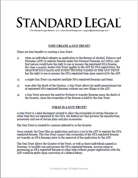 Gun Trust Legal Forms Software Gun Trust Legal Forms Software