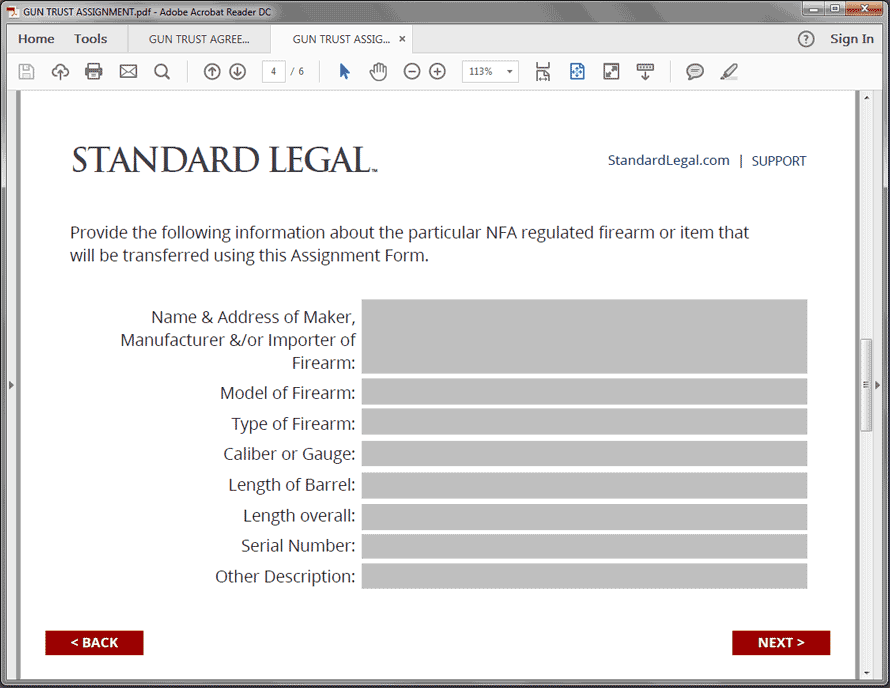 Gun Trust Professional Legal Forms Software ParalegalDocuments